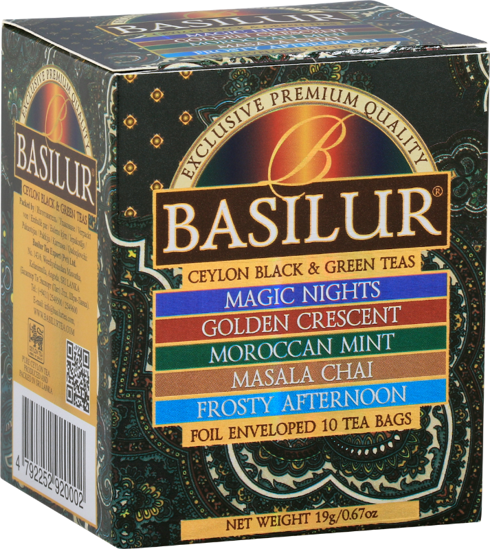 Basilur Tea - Oriental Assorted Black & Green Tea 10 Enveloped Sachets ...
