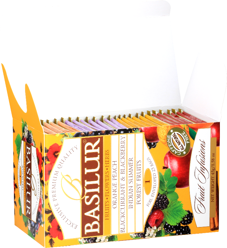 Basilur Tea - Fruit Infusions Assorted Volume I 25 Enveloped Sachets ...