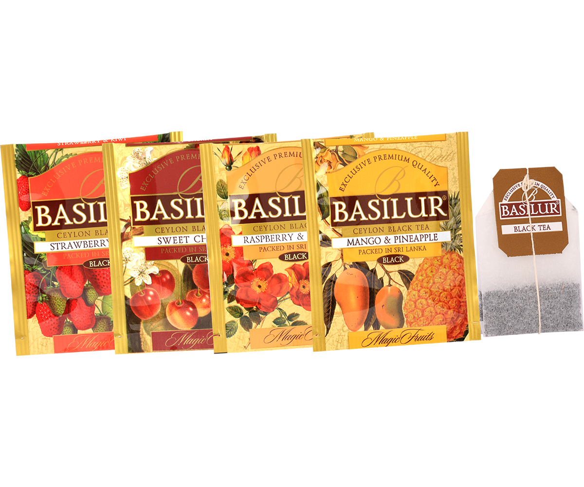 Basilur Tea - Magic Fruits Assorted Gift Box - 40 Enveloped Tea Sachets ...