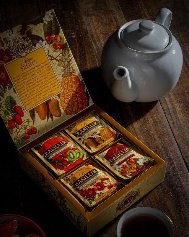 Basilur Tea - Magic Fruits Assorted Gift Box - 40 Enveloped Tea Sachets ...